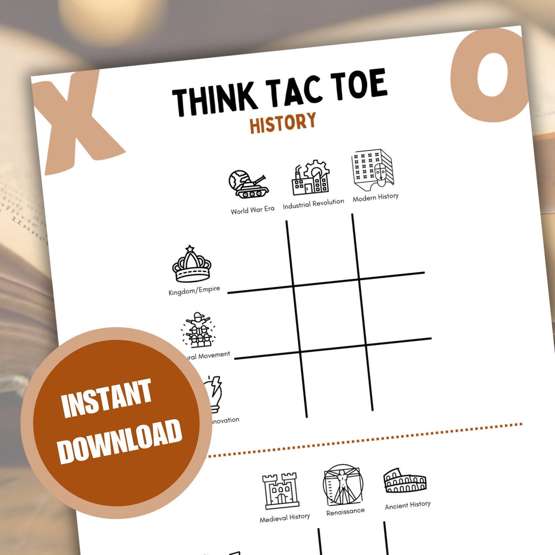 Think Tac Toe History Educational Tic Tac Toe Game Family Game ...