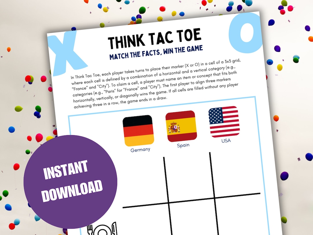 Think Tac Toe Educational Tic Tac Toe Game Family Game, Children's ...