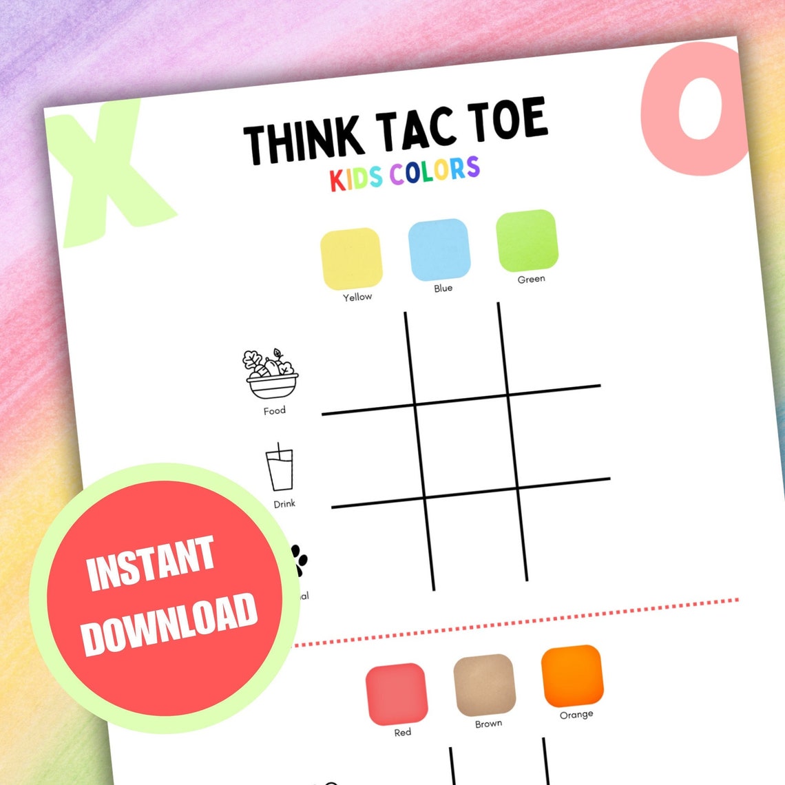 Think Tac Toe Kids Colors | Educational Tic Tac Toe Game | Family Game ...