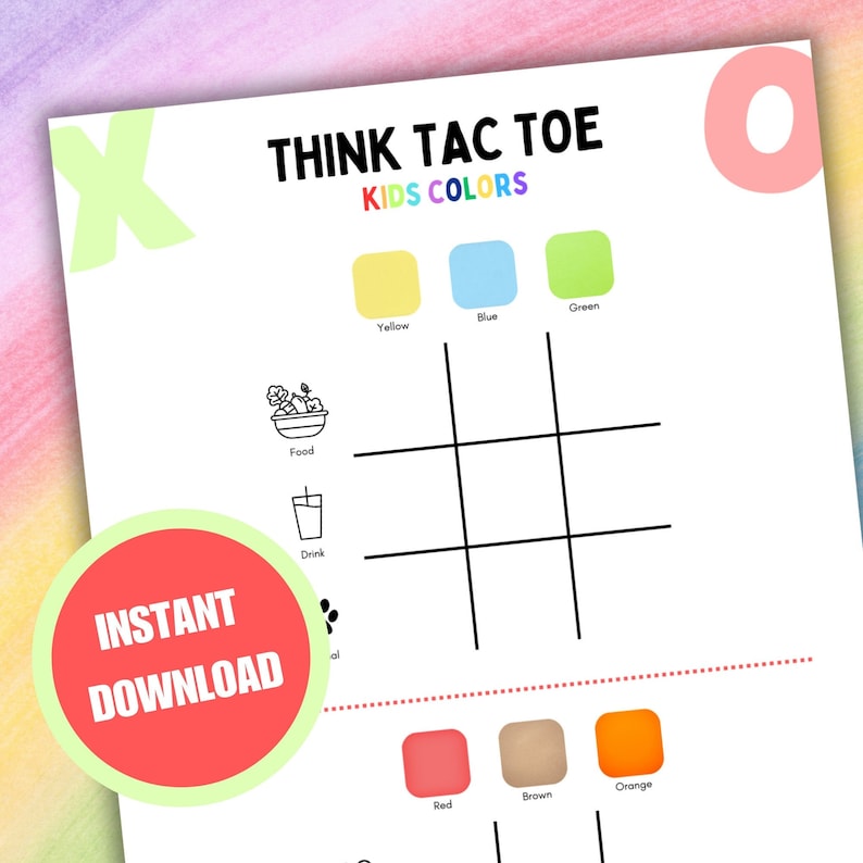 Think Tac Toe Kids Colors | Educational Tic Tac Toe Game | Family Game ...