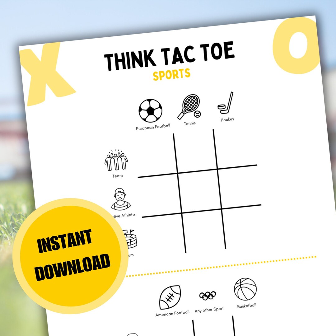 Think Tac Toe Sports | Educational Tic Tac Toe Game | Family Game ...