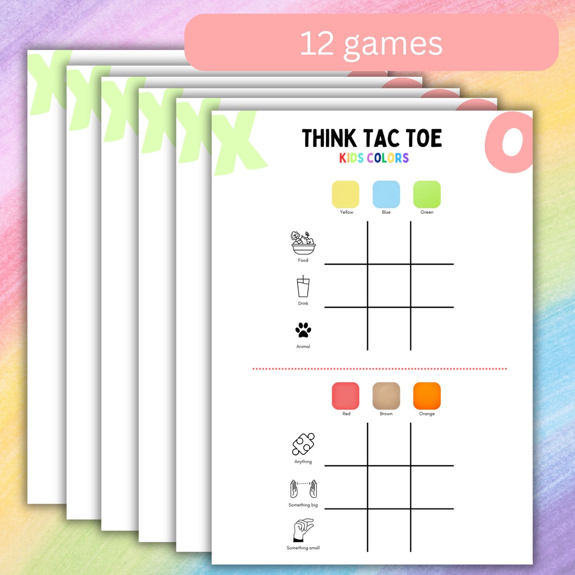 Think Tac Toe Kids Colors | Educational Tic Tac Toe Game | Family Game ...