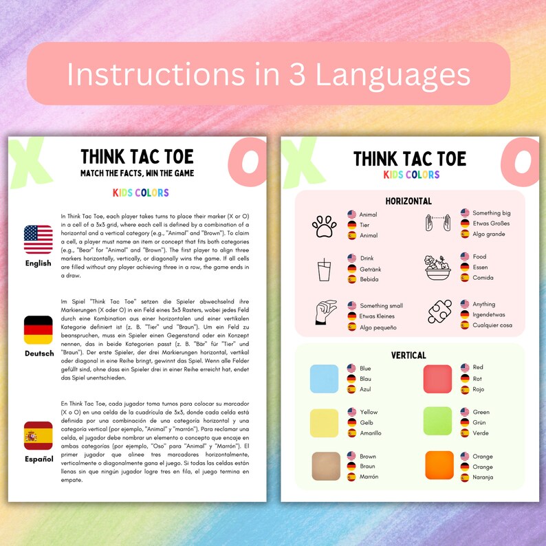 Think Tac Toe Kids Colors | Educational Tic Tac Toe Game | Family Game ...