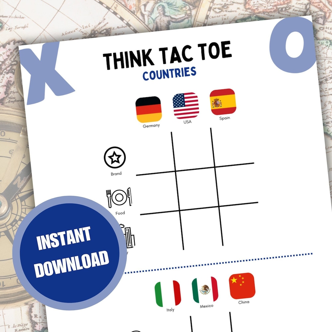 Think Tac Toe Countries | Educational Tic Tac Toe Game | Family Game ...