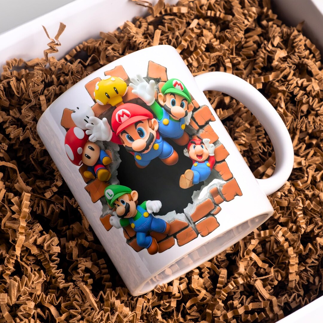 3D Effect Super Mario Mug Wrap, 11oz Sublimation, Digital Download ...