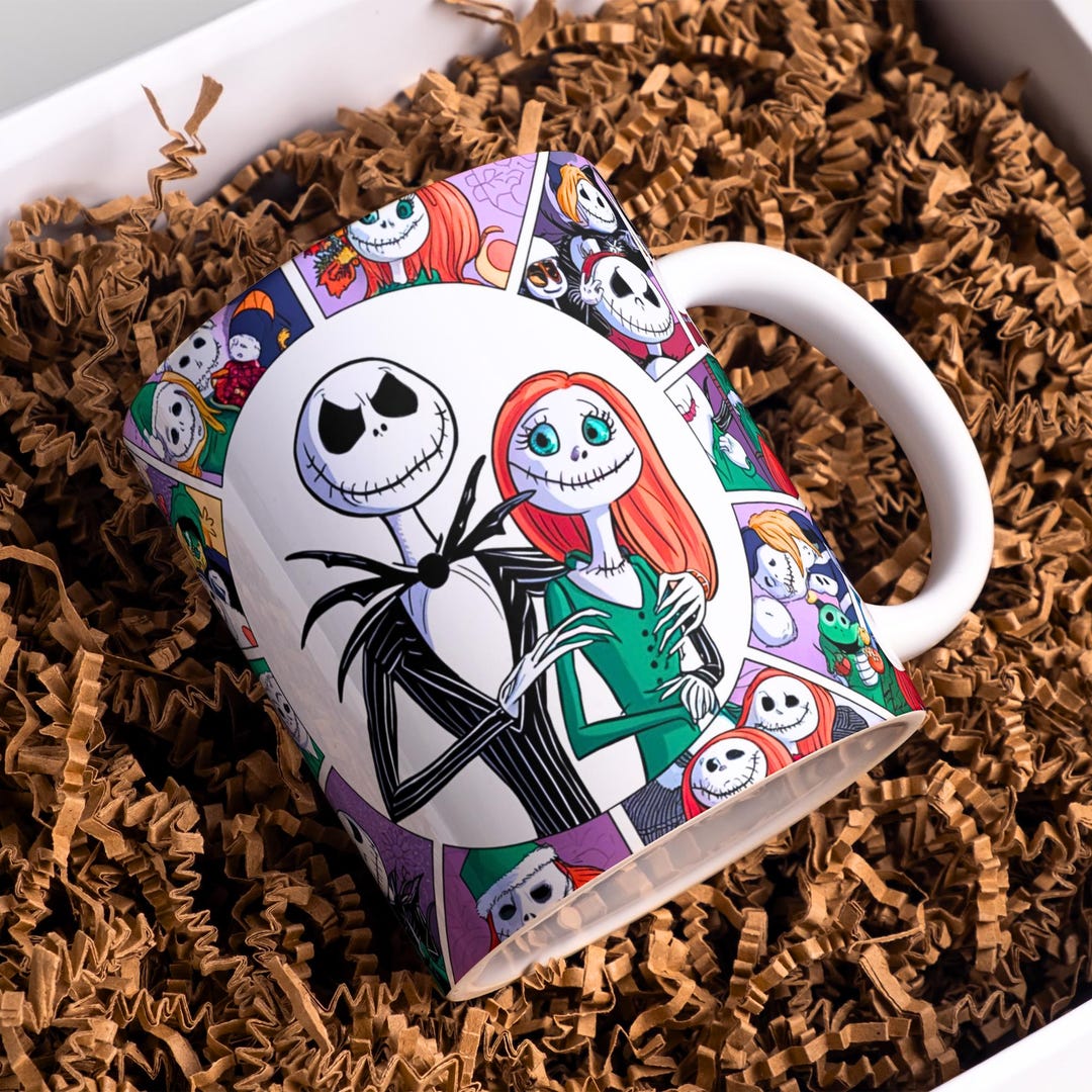 Horror Characters Mug Wrap, Day of Dead Mug Wrap, Halloween 11oz Mug ...