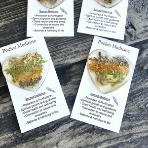 Sacred Medicine Pocket Heart Contains Sage Cedar Sweetgrass & Tobacco ...
