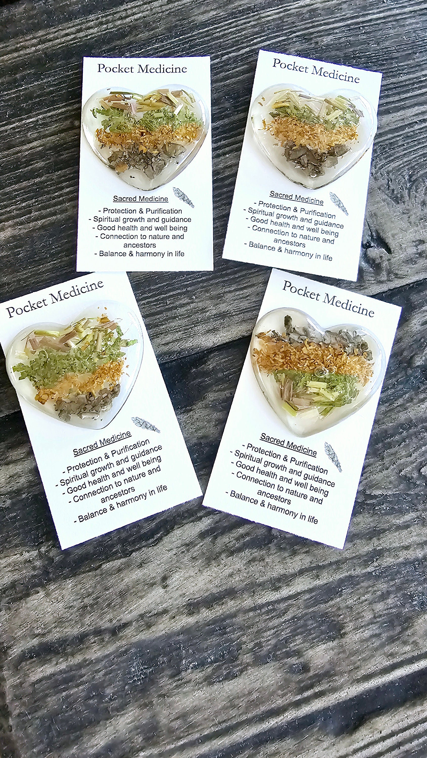 Sacred Medicine Pocket Heart Contains Sage Cedar Sweetgrass & Tobacco ...
