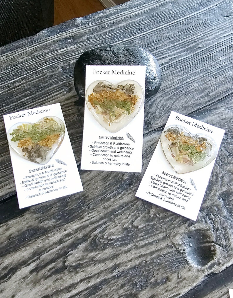 Sacred Medicine Pocket Heart Contains Sage Cedar Sweetgrass & Tobacco ...