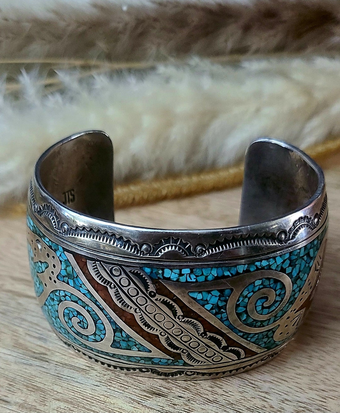 Vintage Cuff Bracelet, Juan Singer Navajo Cuff Bracelet, Turquoise and ...