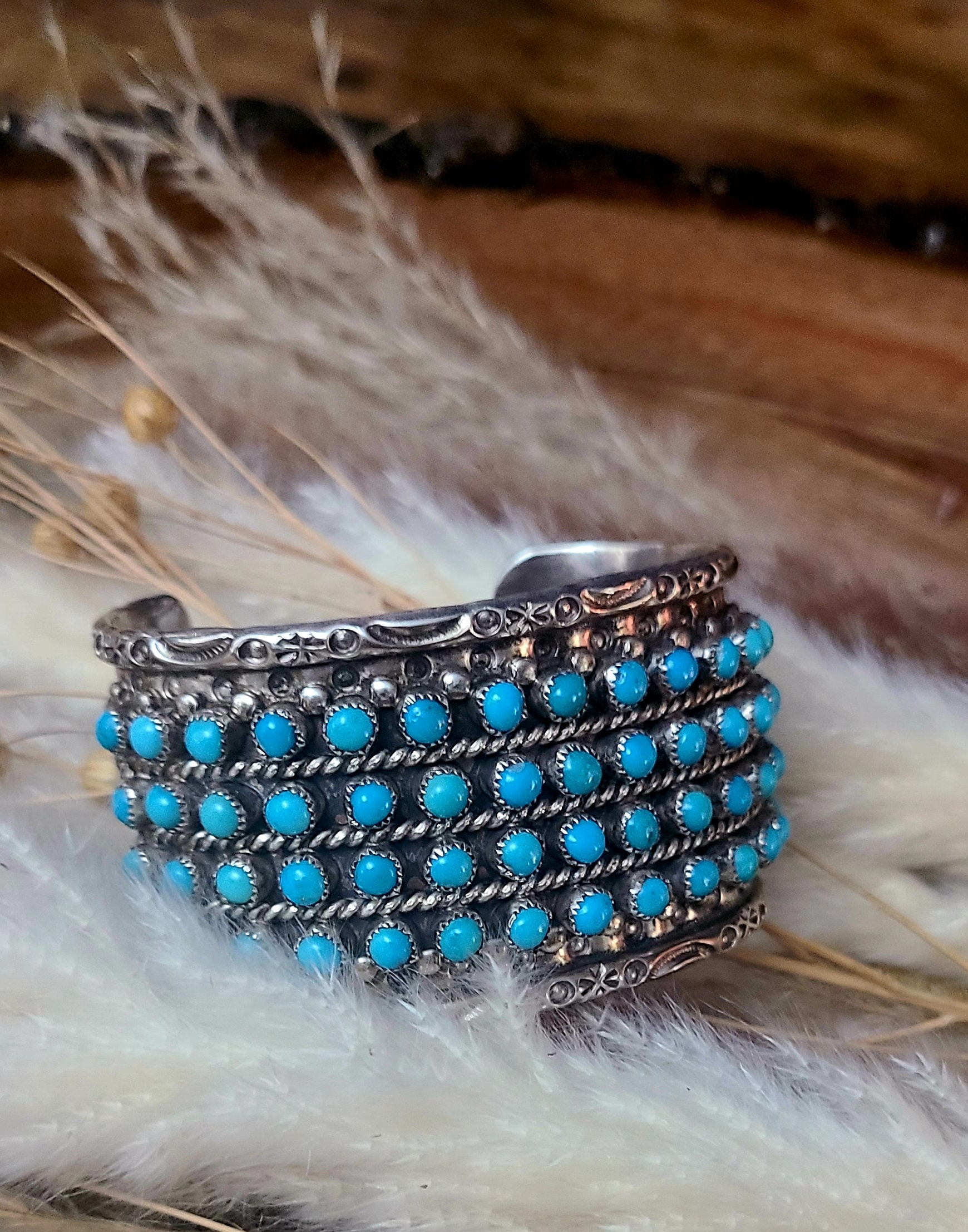 Zuni Turquoise Snake Eye Cuff Bracelet - Etsy