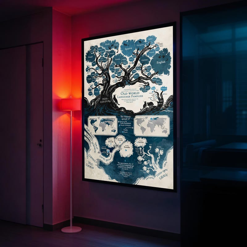 Languages Tree Poster - Etsy