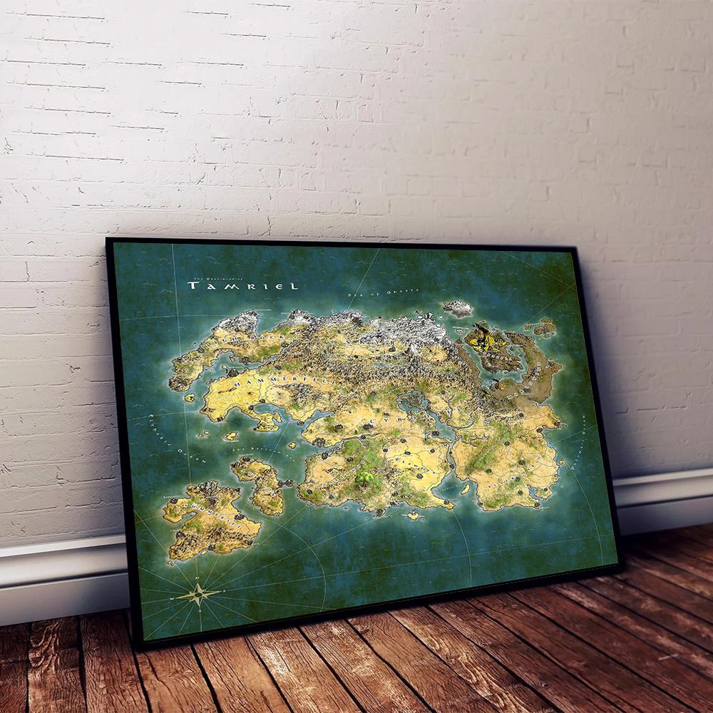 Elder Scrolls V Skyrim Game Map Poster, Canvas Posters,wall Art,home ...