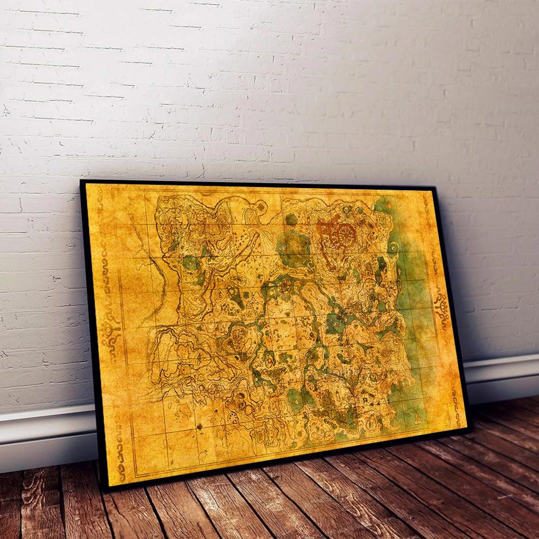 Zelda Breath of the Wild Hyrule Map Poster, Canvas Posters,wall Art ...