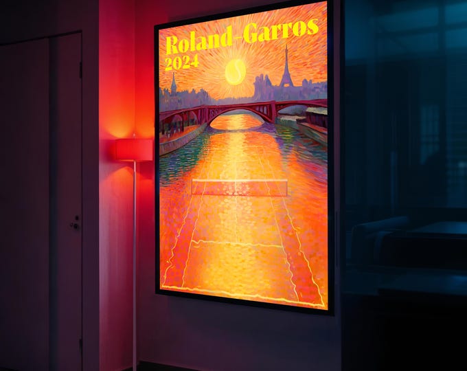 Original Official Roland Garros 2024 Poster, Paul Rousteau - Etsy