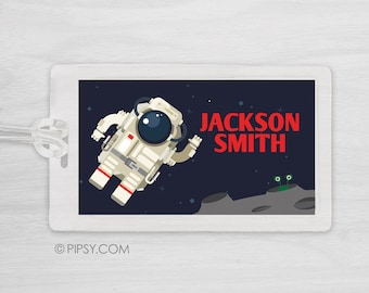 Personalized Luggage Tags, Astronaut Print Bag Tag, Kids ID Bag Tag ...