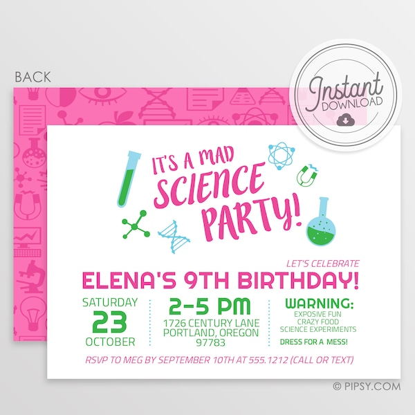 Science Invitation - Etsy