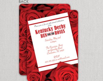 Kentucky Derby Party Invitation, Prints, Horse Race Printed Invite, Run ...