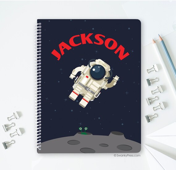 Astronaut Space Personalized Spiral Notebook -School Supplies by PIPSY ...