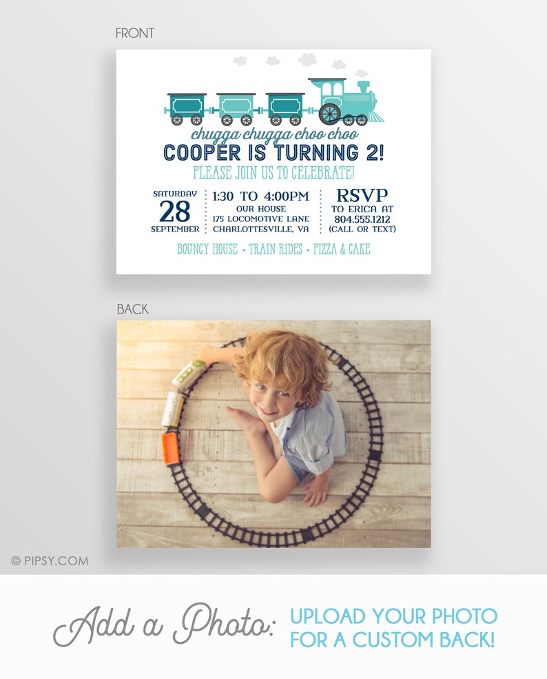 Train Birthday Invitation Boy Birthday Invitation Templett - Etsy