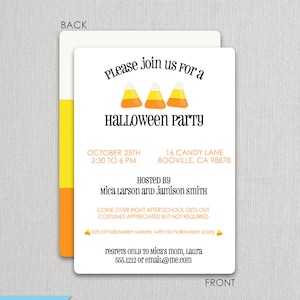 Candy Corn Halloween Invitations | Swanky Press - Halloween Party - Etsy