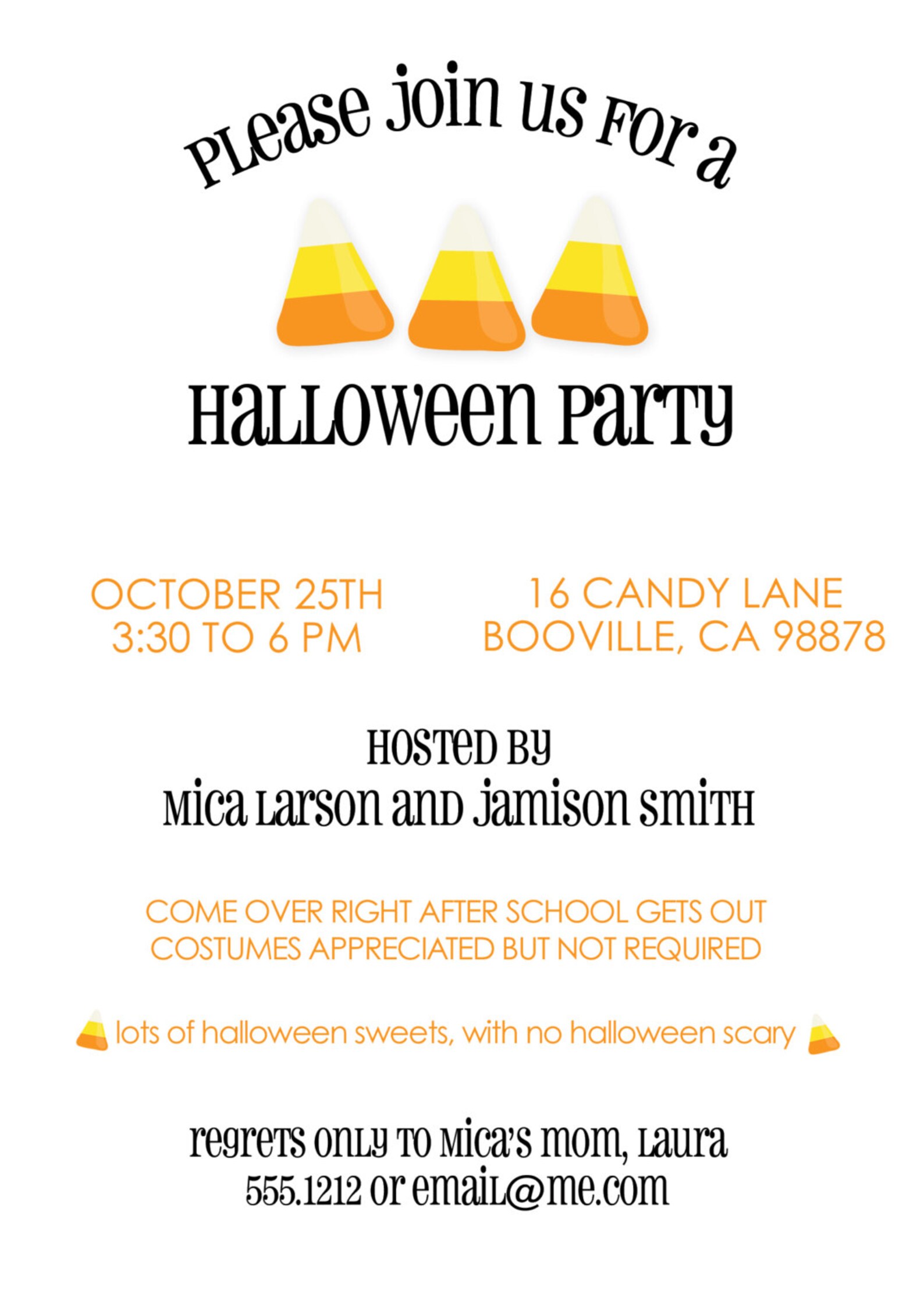 Candy Corn Halloween Invitations | Swanky Press - Halloween Party - Etsy