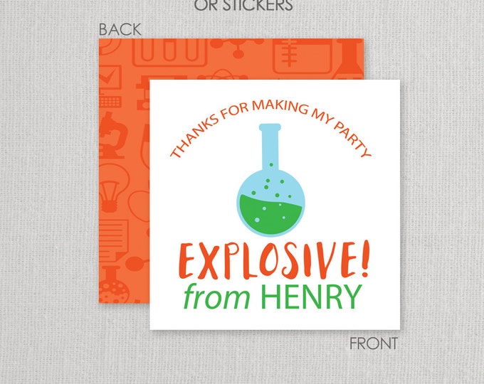 Science Favor Tags or Stickers . Mad Scientist Party . Science - Etsy