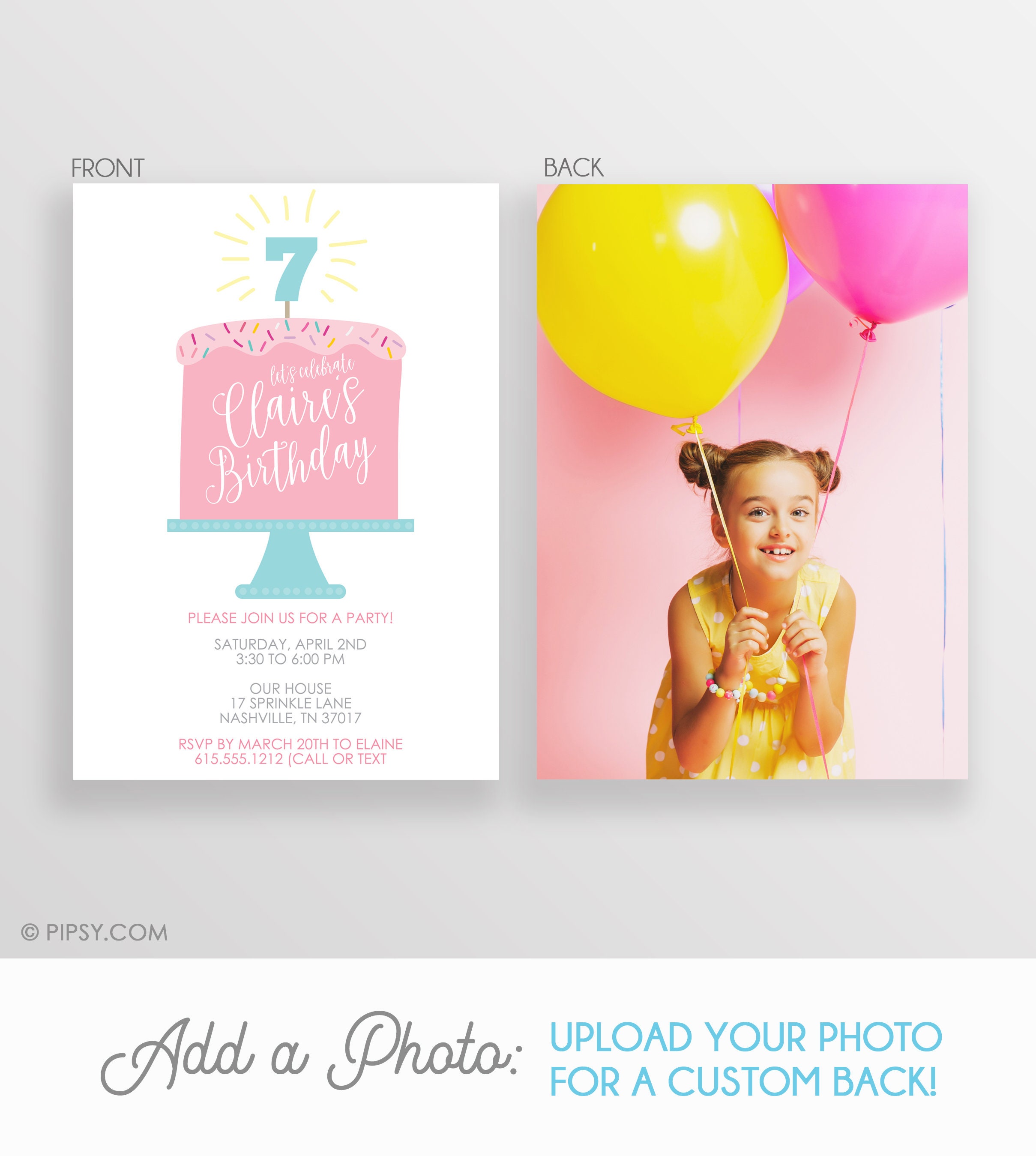 DIY Girl Birthday Invitation - Printable Birthday Party Invitation ...