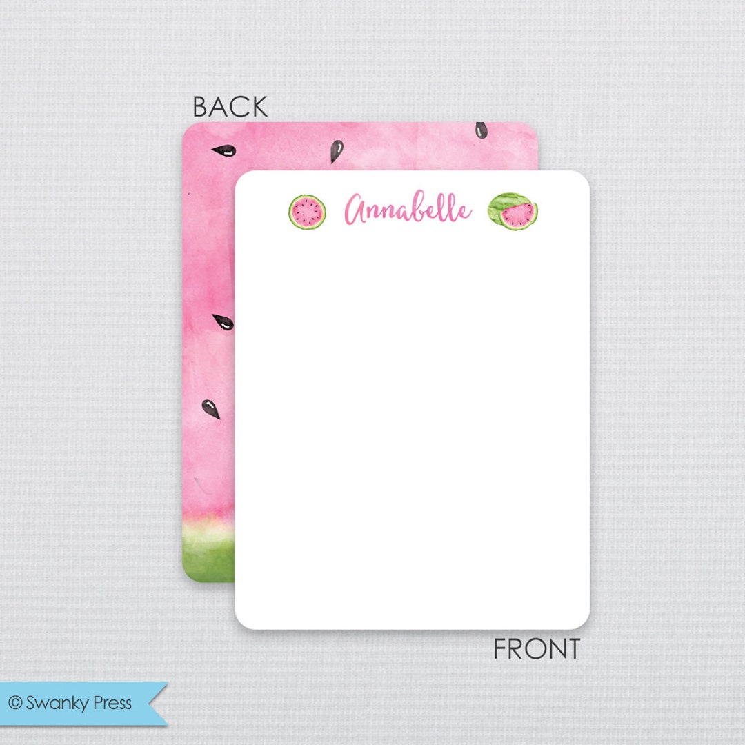 Watermelon Thank You Notes - Flat Notecards Stationery With 2-sided ...