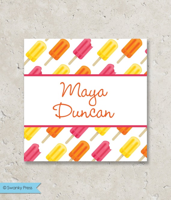Girls Popsicle Stickers or Cardstock Gift Tags . Popsicle Birthday ...