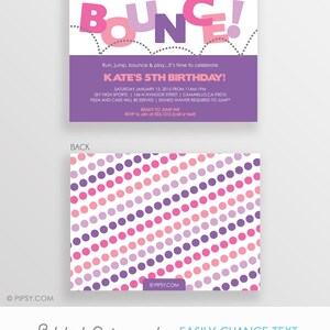Bounce Birthday Party Invitation - Instant Download & Editable File ...