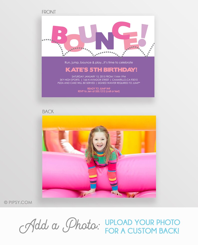 Bounce Birthday Party Invitation - Instant Download & Editable File ...