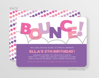 Jump Invitation, Bounce House Invitation, Trampoline Birthday ...
