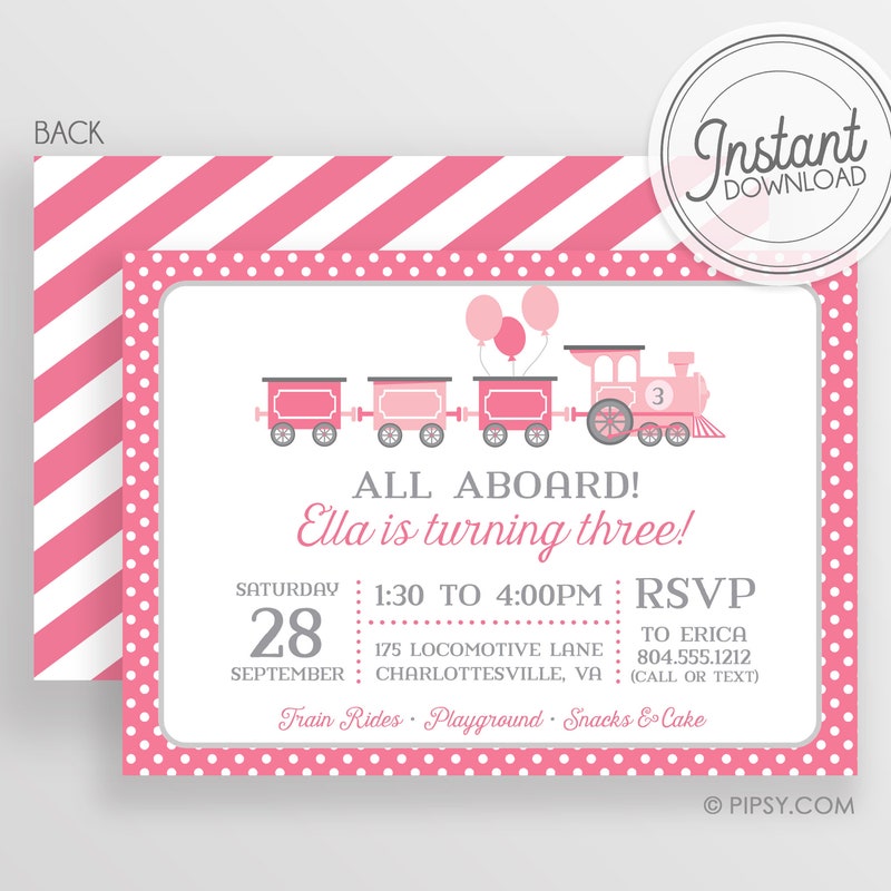 Train Invitation - Etsy