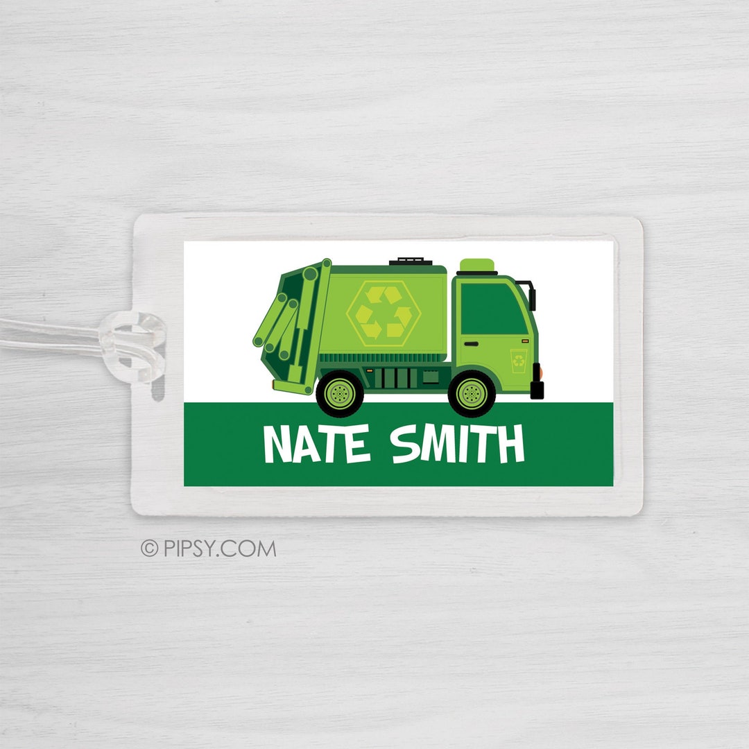 Garbage Truck Bag Tag: Personalized Kids Luggage Tag - Etsy