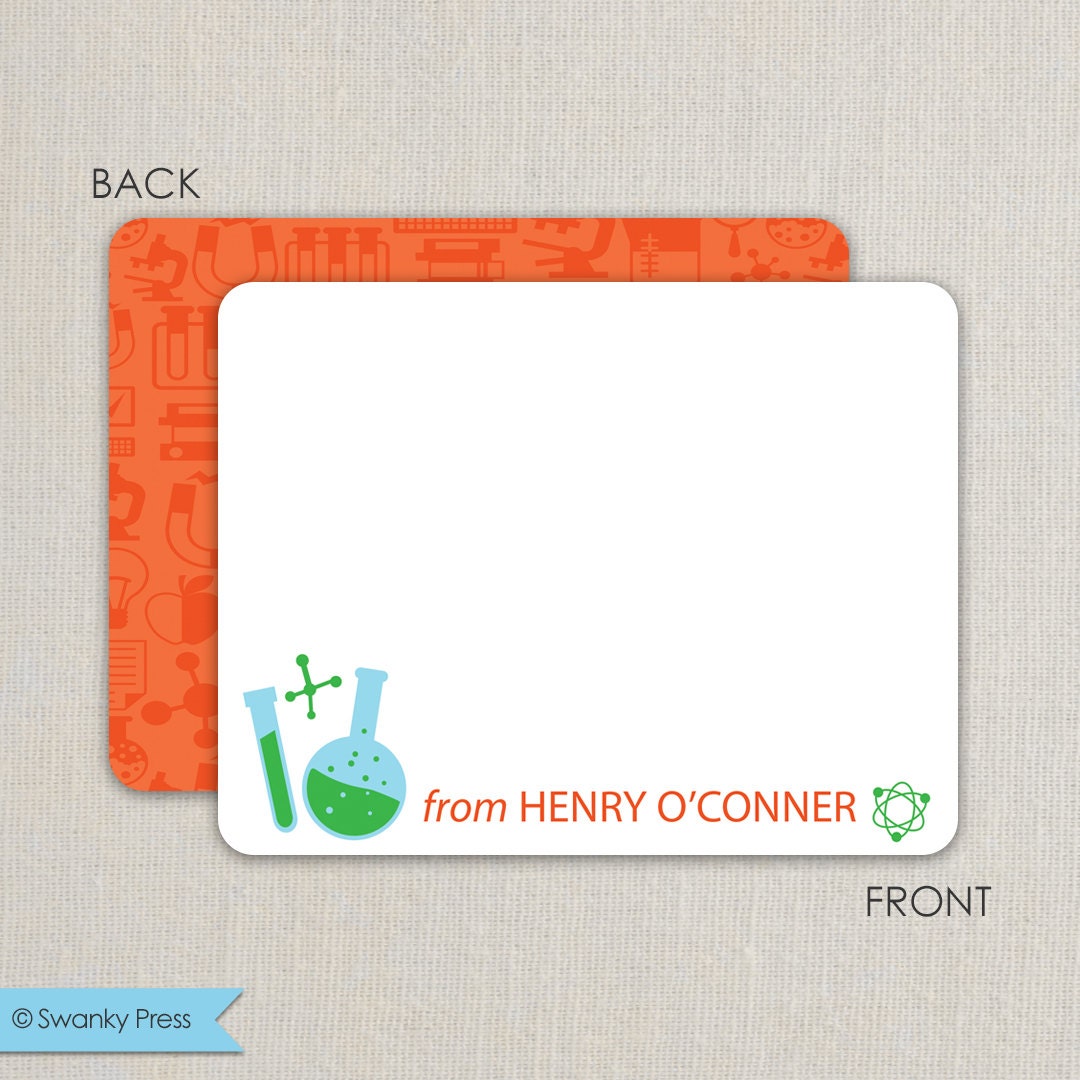 Science Party Thank You Notes . Mad Scientist Thank You Cards . Science ...
