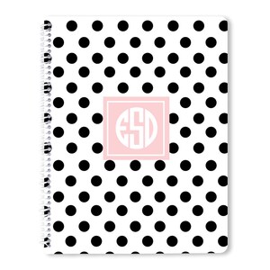 Personalized Spiral Notebook - Polka Dot - Monogrammed School Supplies ...