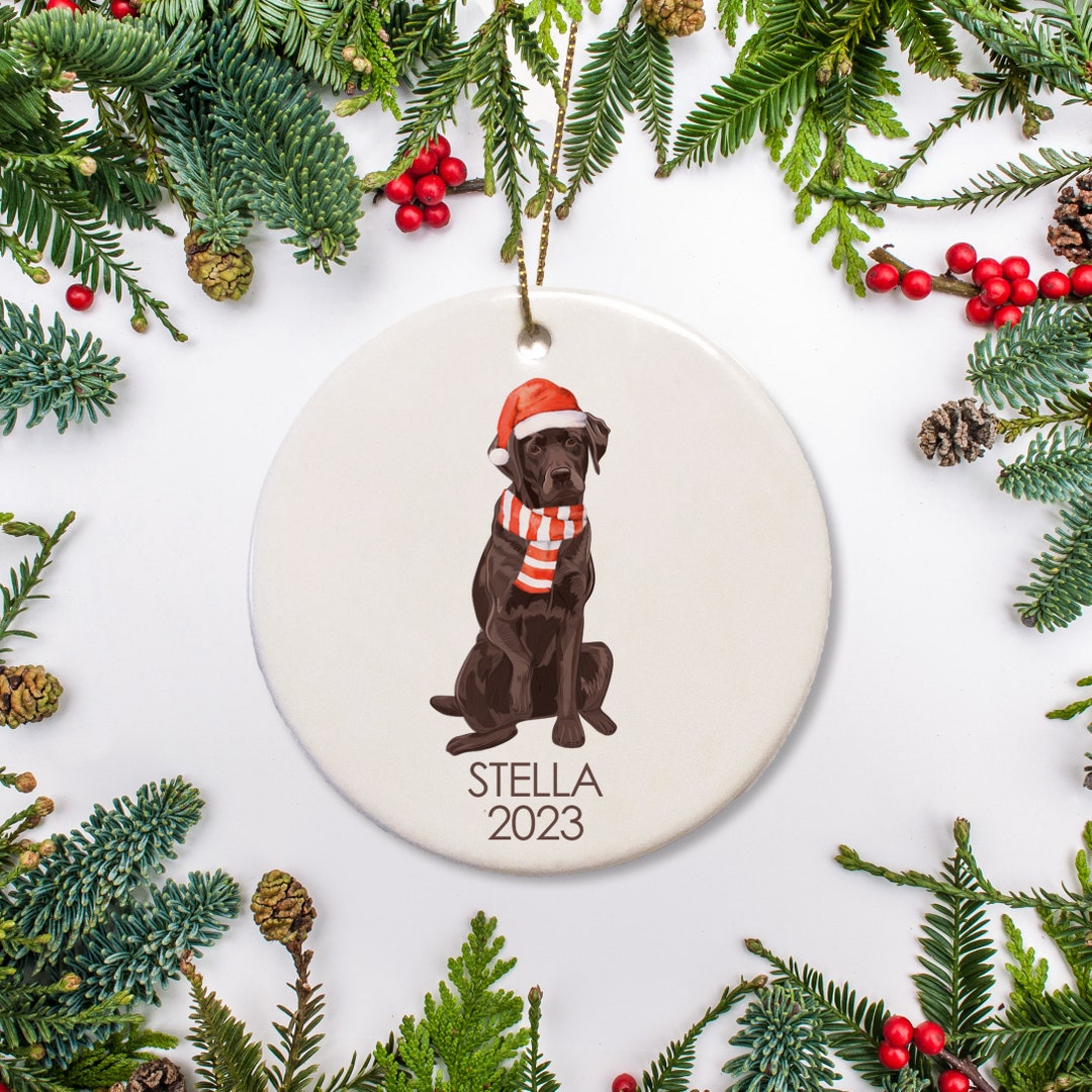 Chocolate Labrador Christmas Ornament, Personalized With Your Brown Lab ...