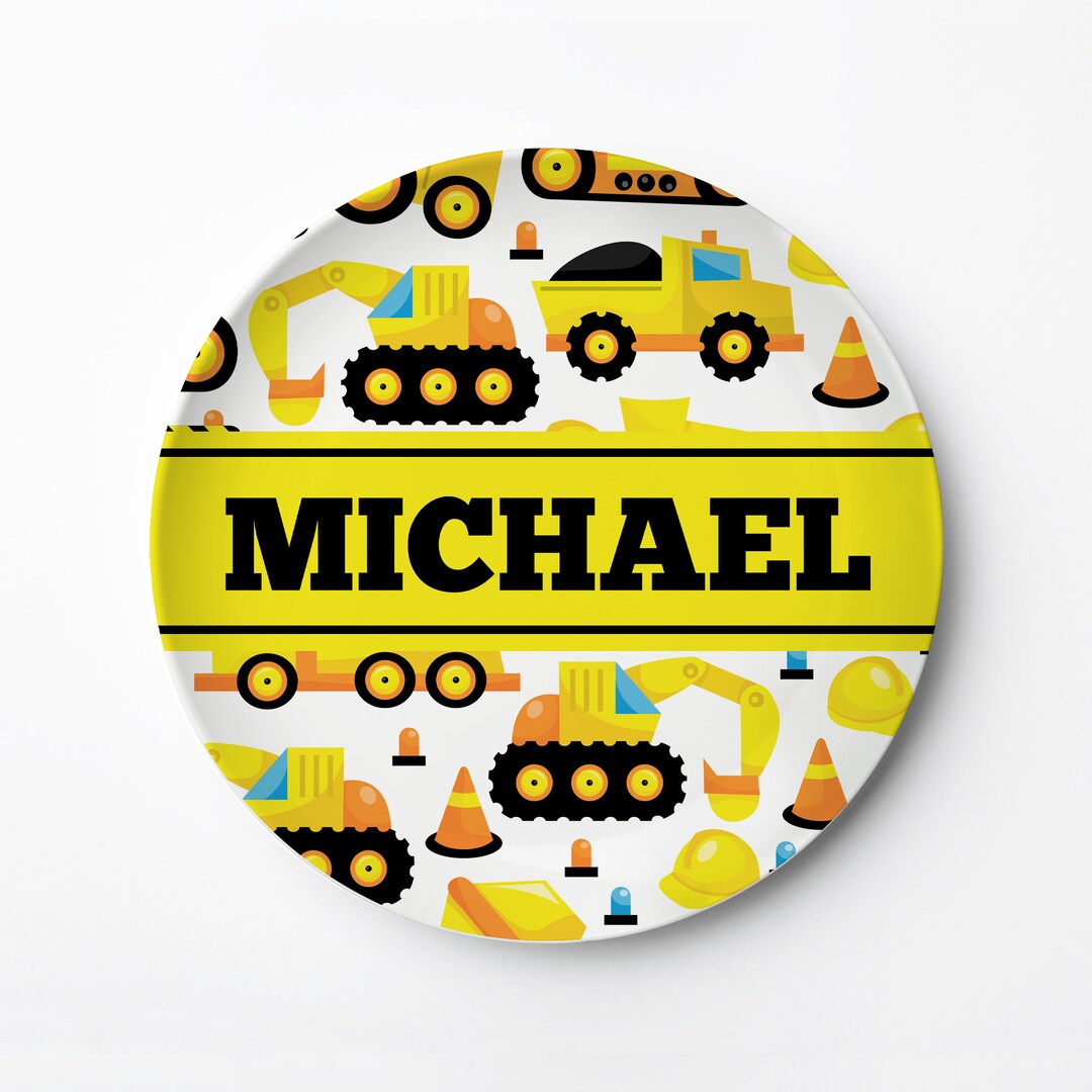 Construction Plate, Personalized Kid Vehicles Plate, Kids Plate ...