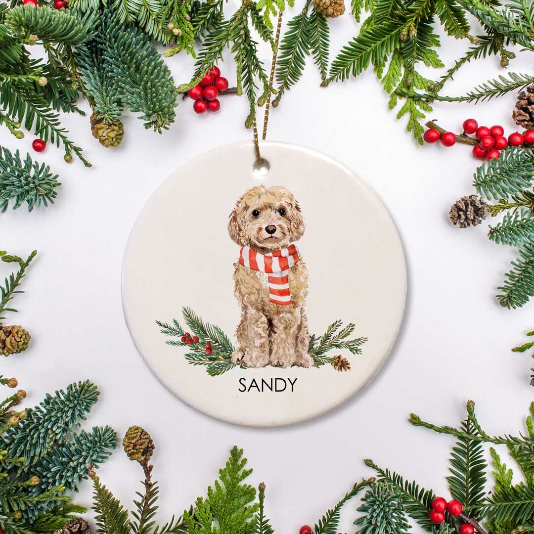 Personalized Labradoodle Christmas Ornament Golden Cockapoo ...