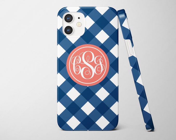 Monogrammed iPhone Case,gingham Monogram, Custom Colors, for the iPhone ...