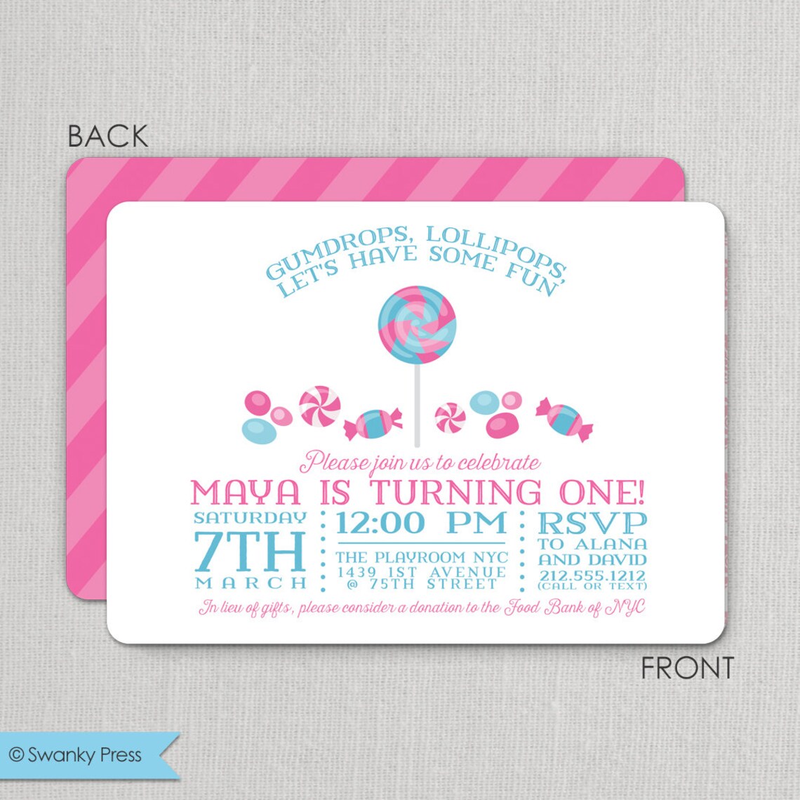 Candy Party Birthday Invitations Candy Invites Sweet Shop | Etsy