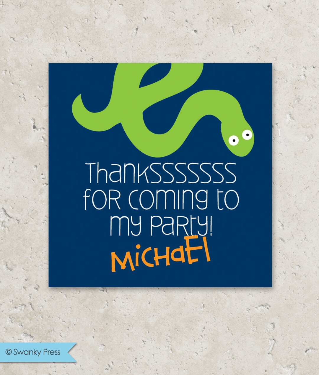 Snake Stickers Gift Tags . Reptile Birthday Party . for Favors, Treat ...