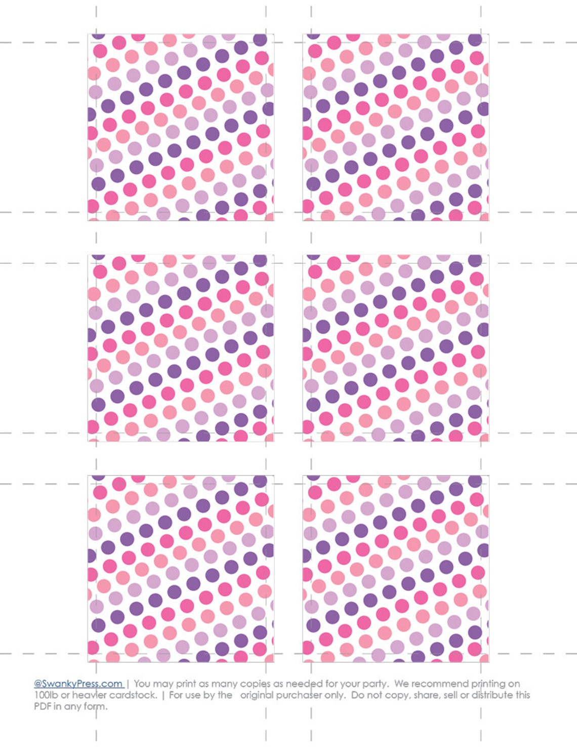 Bounce and Jump Plum Purple and Pink Party Square Gift Tag - Etsy