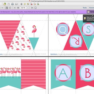 Pink and Green Flamingo and BBQ Outdoor Party Banner Printable DIY With ...