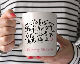 It Takes A Big Heart to Teach Little Minds Coffee Mug Teacher Gift - Etsy