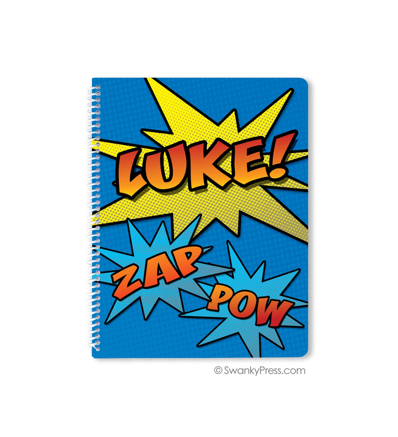 Personalized Spiral Notebook superhero Pattern School - Etsy