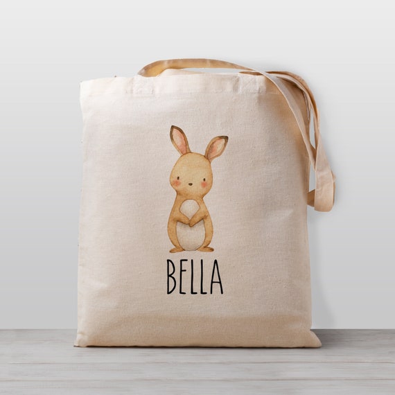 Personalized Bunny Rabbit Tote Bag, Name, Boy Girl Kids, Gender Neutral ...