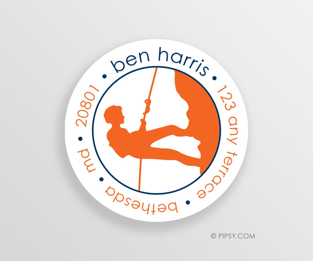 Personalized Rock Climbing Stickers: Birthday Party Favors - Etsy
