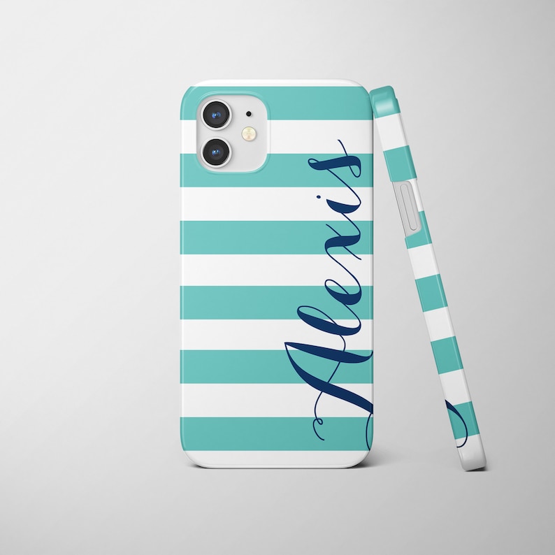 Iphone Personalized Case Chunky Stripe With Name choose Any - Etsy